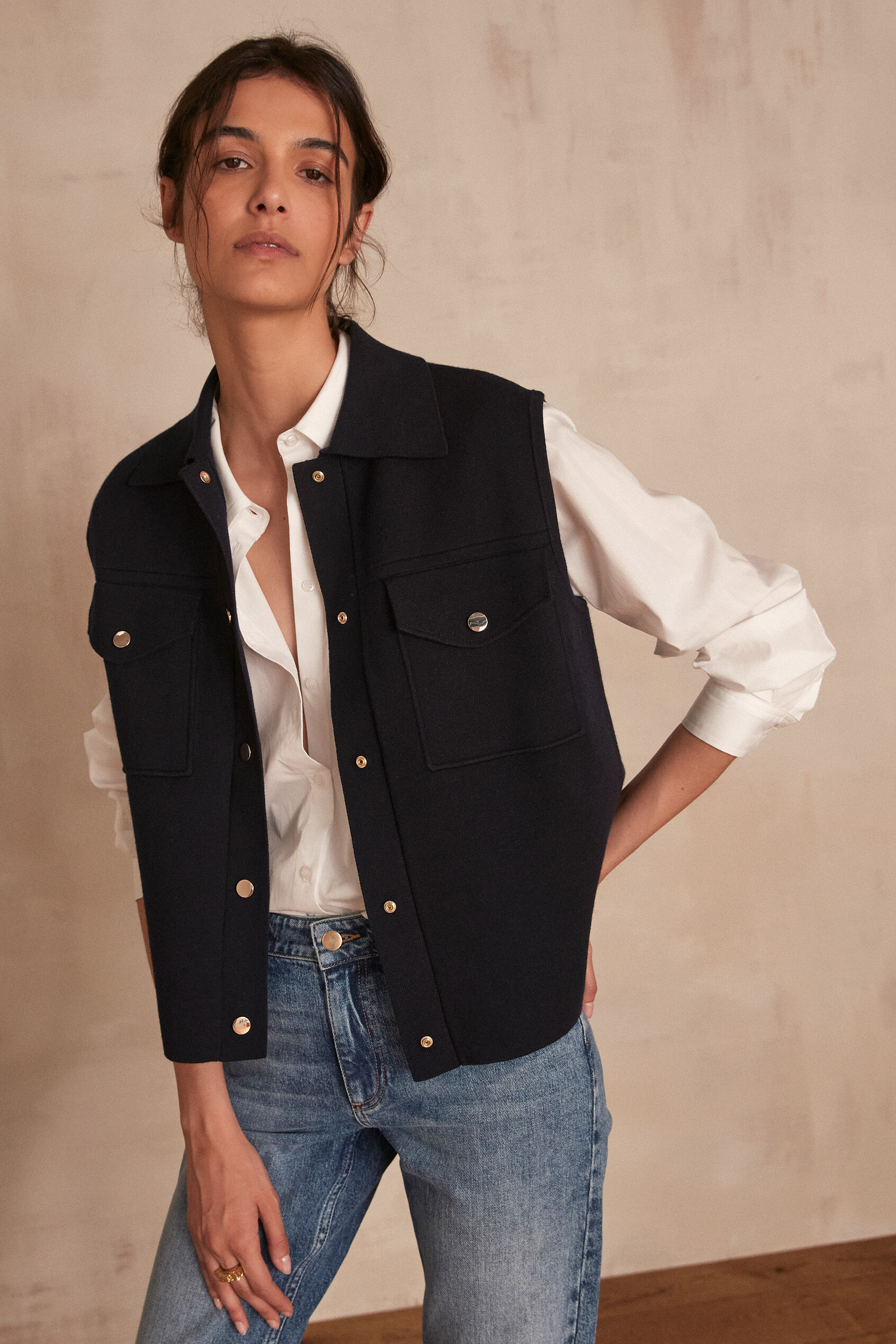 Mouwloos jasje ALEX Dames | MARINE | Maison 123